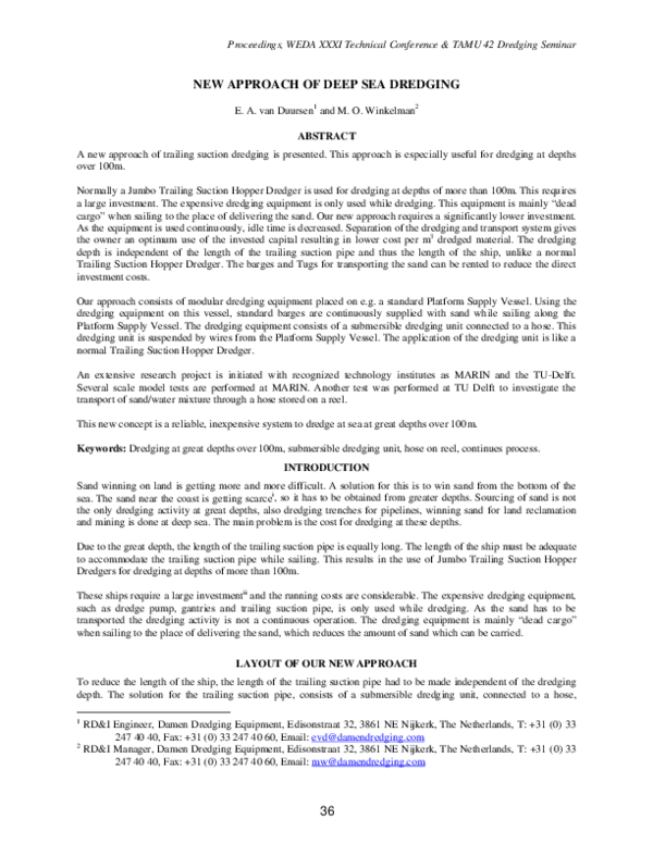 (PDF) New Approach of Deep Sea Dredging