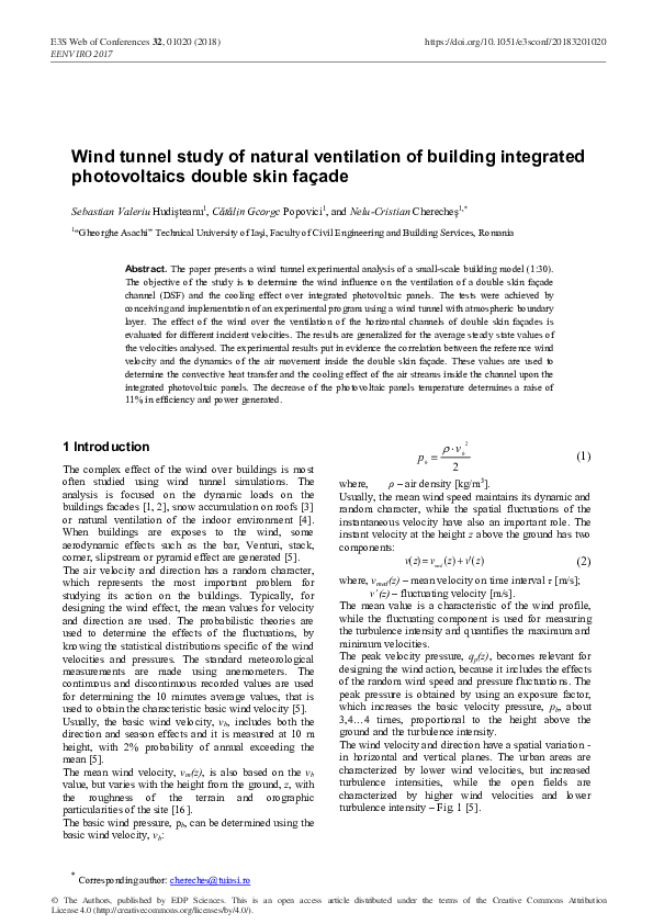 (PDF) Wind tunnel study of natural ventilation of building integrated ...