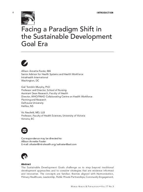 (PDF) Facing a Paradigm Shift in the Sustainable Development Goal Era