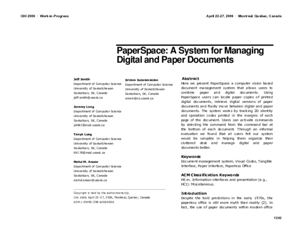 (PDF) PaperSpace