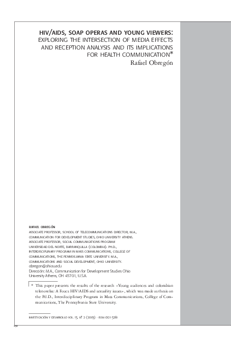 (PDF) Hiv/Aids, Soap Operas and Young Viewers: Exploring the ...