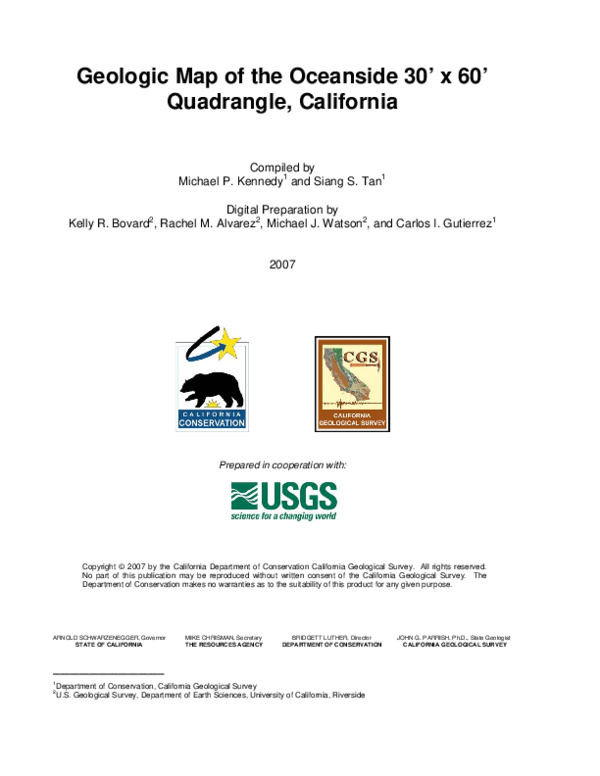(PDF) Geologic Map of the Oceanside 30' x 60' Quadrangle, California