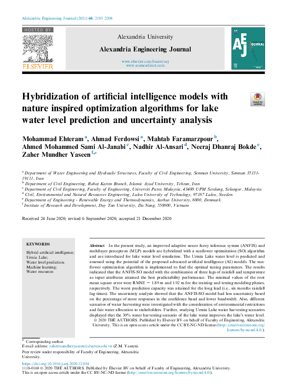 (PDF) Hybridization of artificial intelligence models with nature inspired optimization ...