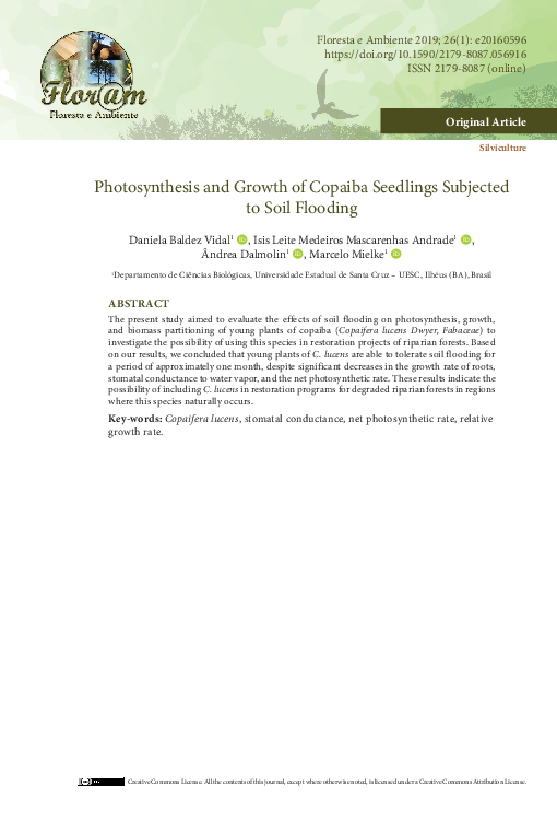(PDF) Photosynthesis and Growth of Copaiba Seedlings Subjected to Soil Flooding