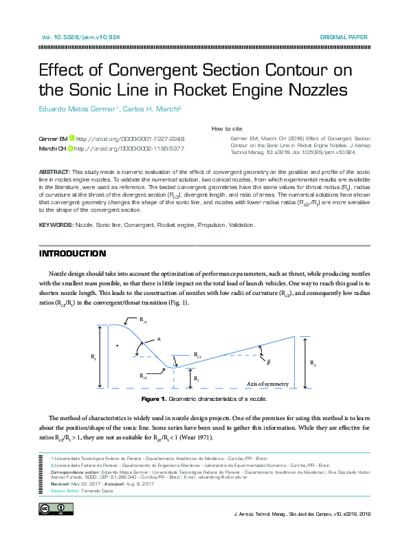 (PDF) Effect of Convergent Section Contour on the Sonic Line in Rocket ...