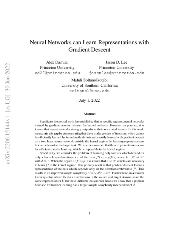 Pdf Gradient Descent In Neural Networks Vs Kernels 7534