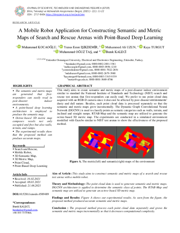(PDF) A Mobile Robot Application for Constructing Semantic and Metric Maps of Search and Rescue ...