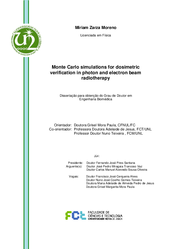 Pdf Monte Carlo Simulations For Dosimetric Verification In Photon And Electron Beam