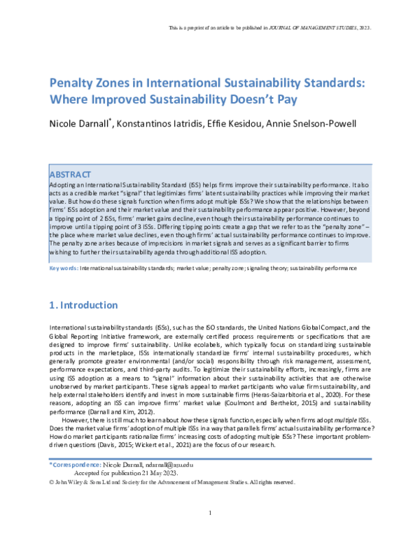 (PDF) Penalty Zones in International Sustainability Standards: Where ...