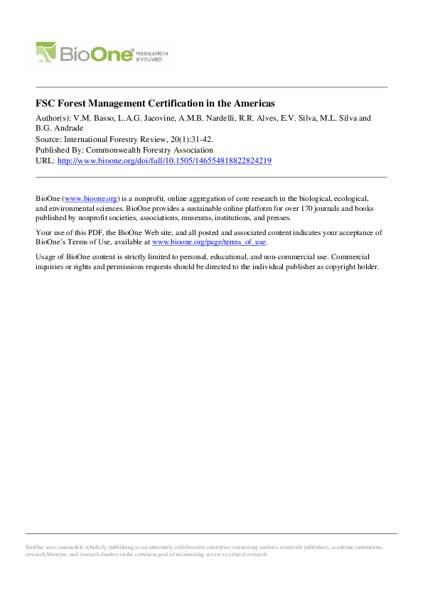 (PDF) FSC forest management certification in the Americas