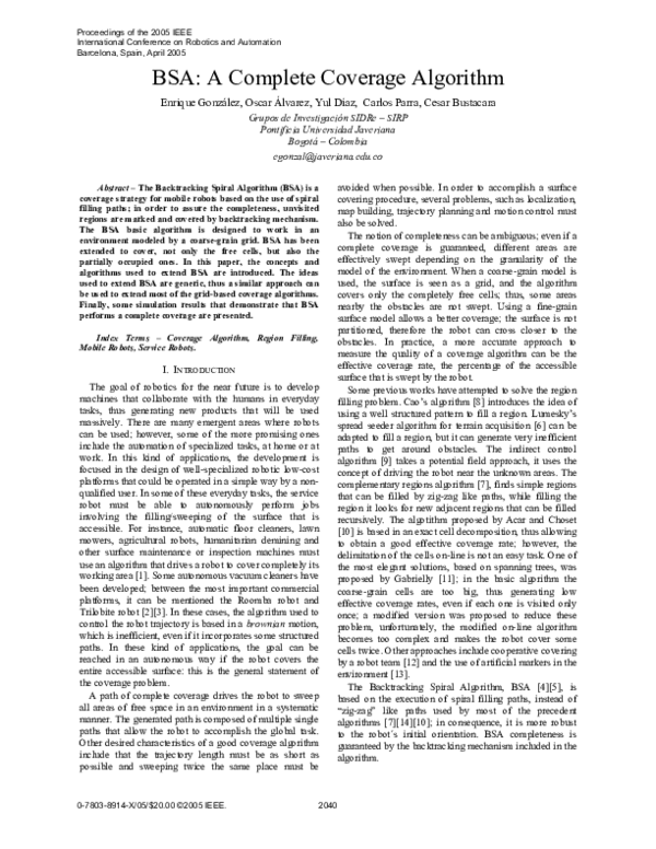 (PDF) BSA: A Complete Coverage Algorithm