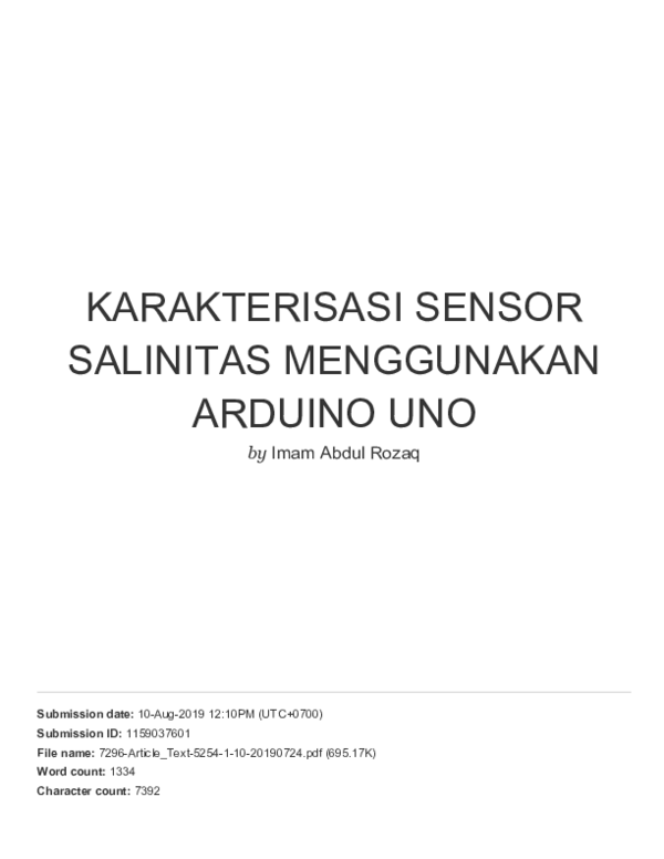 (PDF) Karakterisasi Sensor Salinitas Menggunakan Arduino Uno