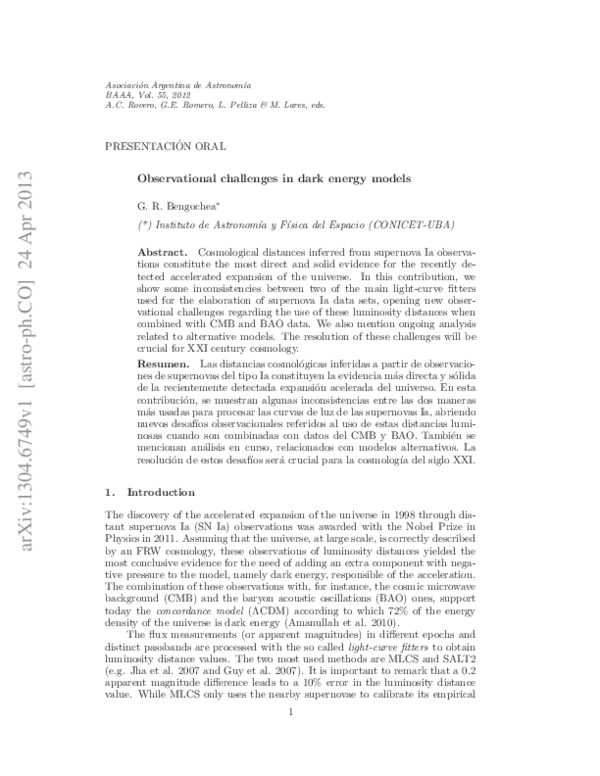 (PDF) Observational challenges in dark energy models