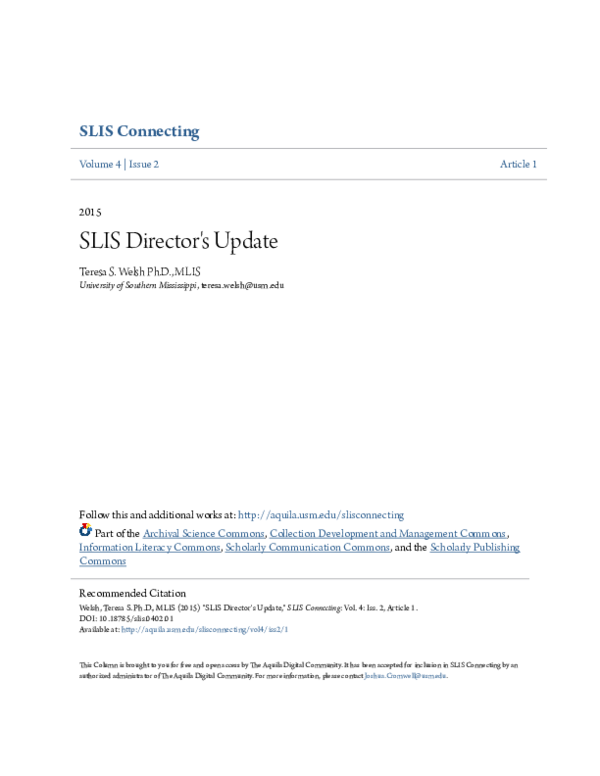 (PDF) SLIS Director's Update