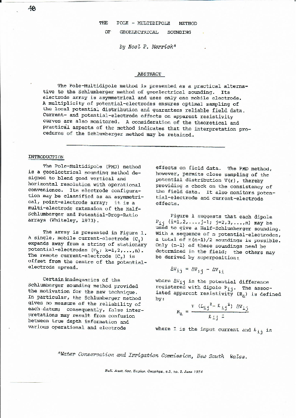 (PDF) The pole-multidipole method — a new geoelectrical technique