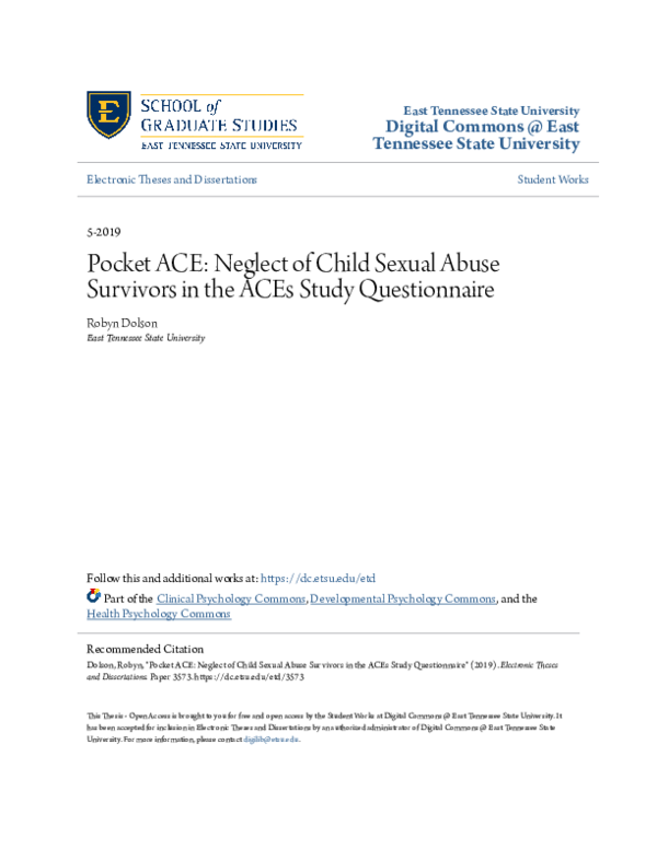 (PDF) Pocket ACE: Neglect of Child Sexual Abuse Survivors in the ACEs ...