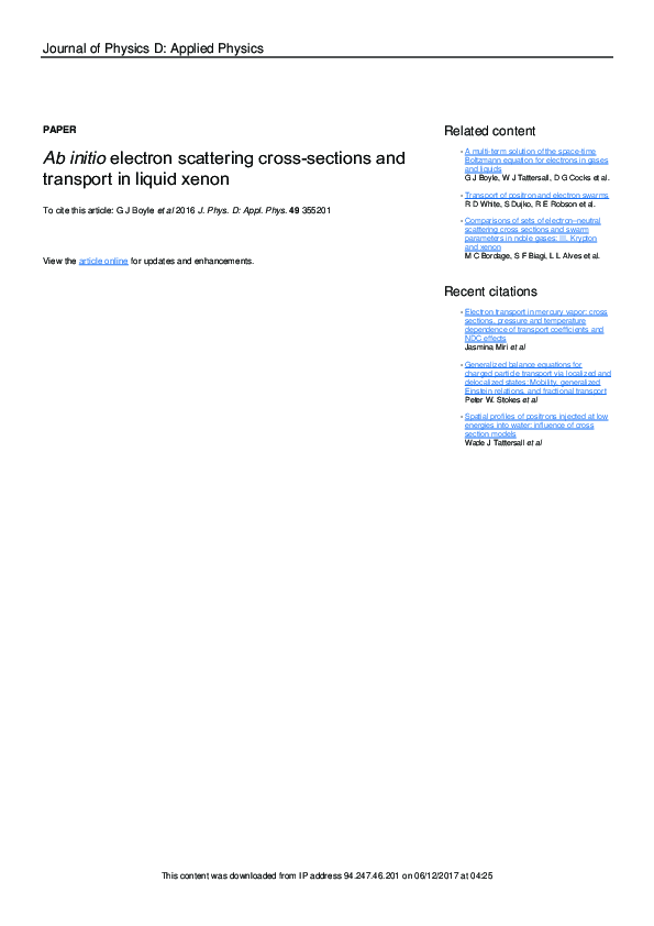 (PDF) Ab initioelectron scattering cross-sections and transport in ...
