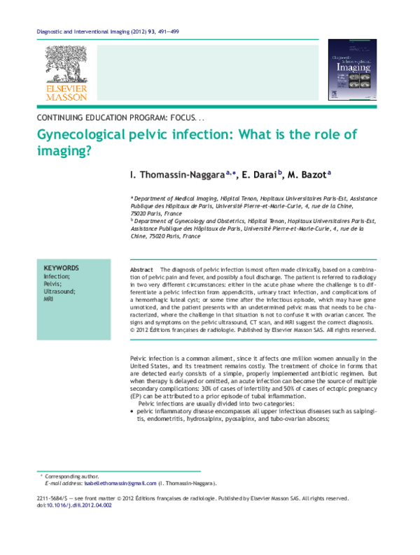 (PDF) Gynecological pelvic infection: what is the role of imaging?