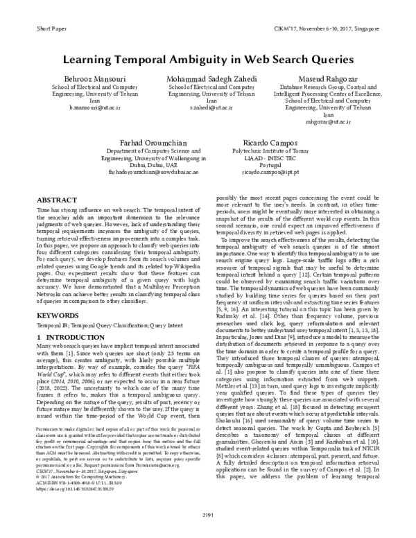 (PDF) Learning Temporal Ambiguity in Web Search Queries