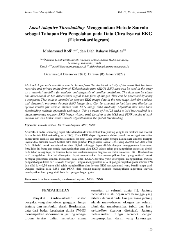 (PDF) Local Adaptive Thresholding Menggunakan Metode Sauvola sebagai ...