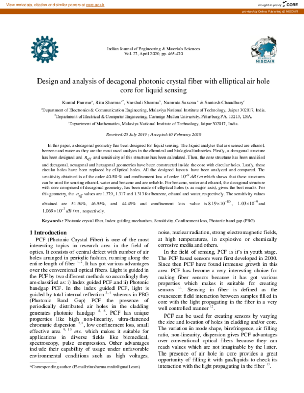 (PDF) Design and Analysis of Decagonal Photonic Crystal Fiber with ...