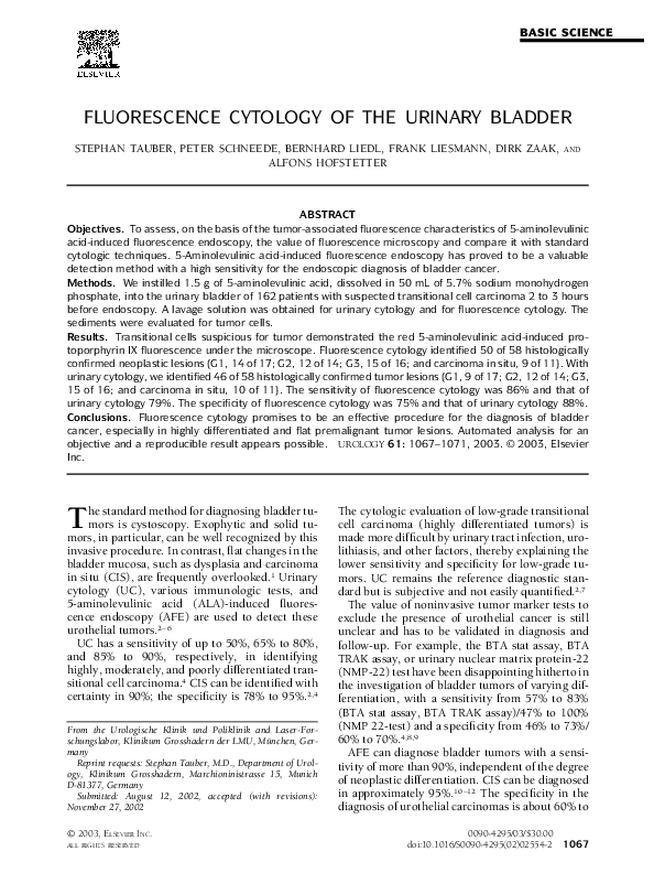 (PDF) Fluorescence cytology of the urinary bladder