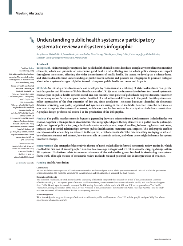 (PDF) Understanding public health systems: a participatory systematic ...