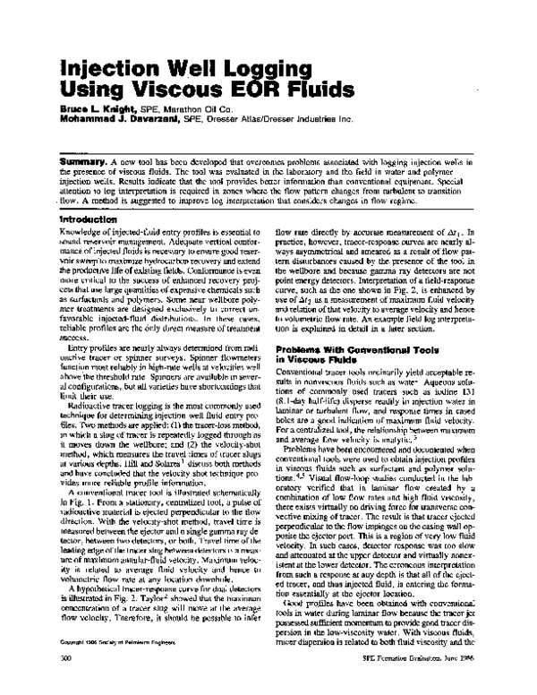 (PDF) Injection Well Logging Using Viscous EOR Fluids