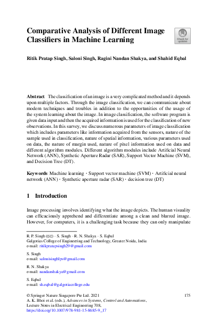 (PDF) Comparative Analysis of Different Image Classifiers in Machine Learning | Saloni Singh ...