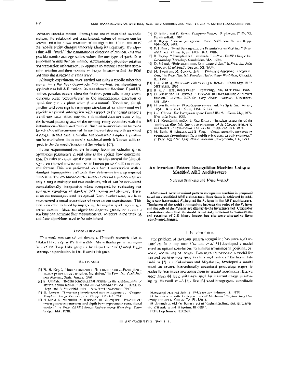 Pdf An Invariant Pattern Recognition Machine Using A Modified Art