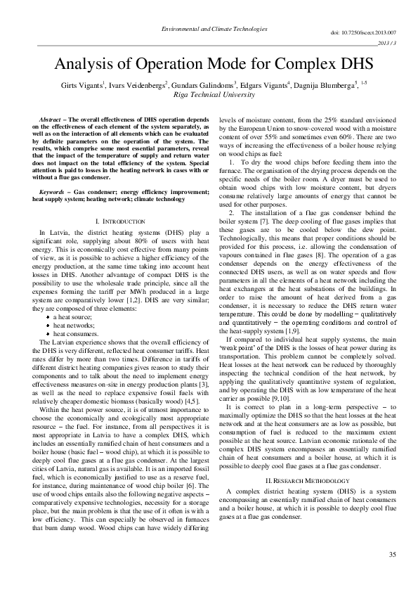 (PDF) Analysis of Operation Mode for Complex DHS