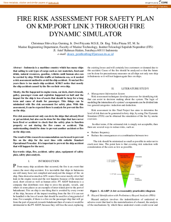 (PDF) Fire Risk Assessment For Safety Plan On KMP Port Link 3 Through ...