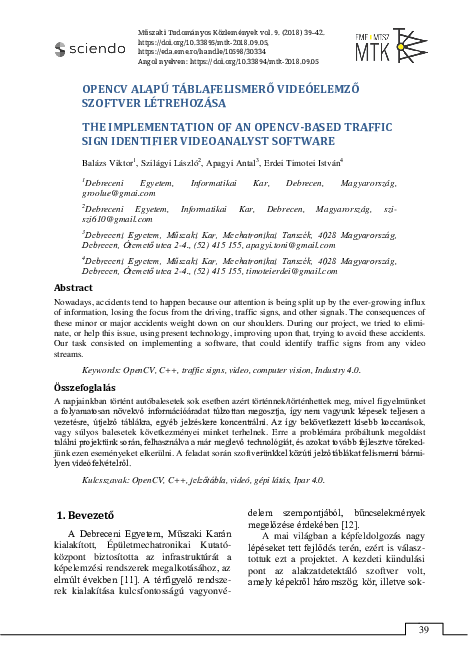 (PDF) Traffic sign detection and recognition using OpenCV