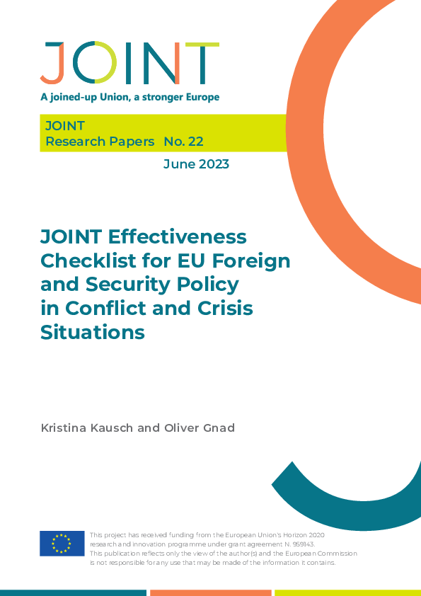 (PDF) JOINT Effectiveness Checklist for EU Foreign and Security Policy ...
