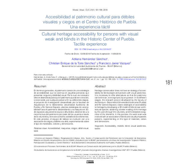 (PDF) Cultural heritage accessibility for persons with visual weak and ...