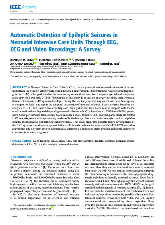 (PDF) Automatic Detection of Epileptic Seizures in Neonatal Intensive Care Units Through EEG ...