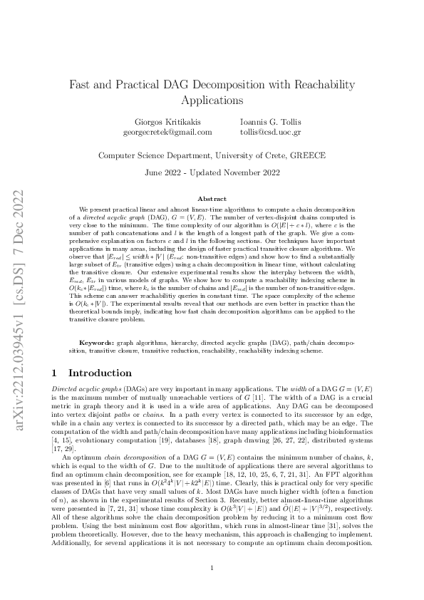(PDF) Fast and Practical DAG Decomposition with Reachability Applications