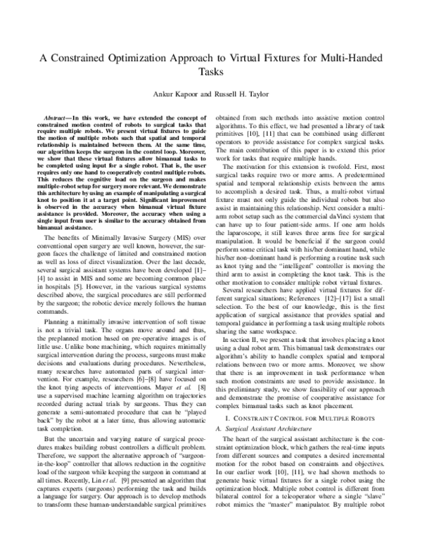 (PDF) A constrained optimization approach to virtual fixtures for multi ...