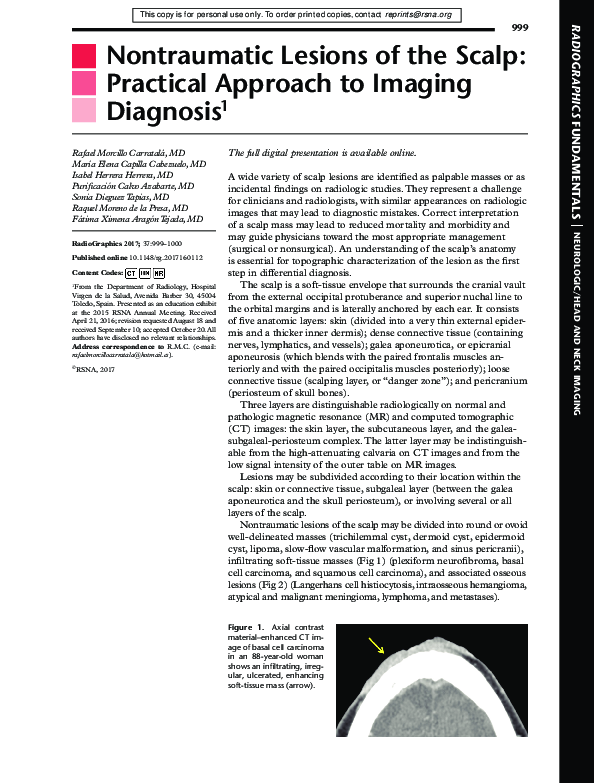 (PDF) Nontraumatic Lesions of the Scalp: Practical Approach to Imaging ...