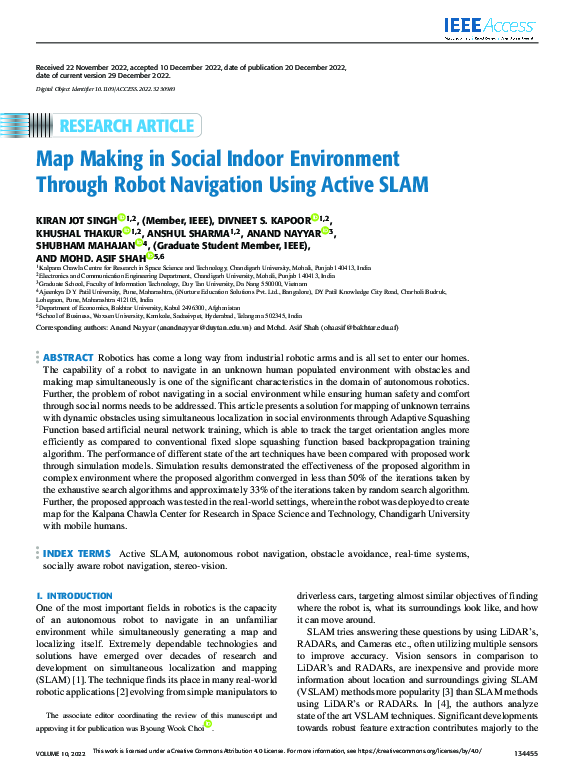 (PDF) Map Making in Social Indoor Environment Through Robot Navigation Using Active SLAM