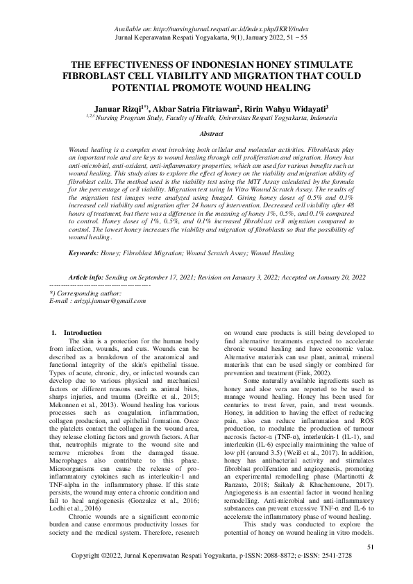 (PDF) The Effectiveness of Indonesian Honey Stimulate Fibroblast Cell ...
