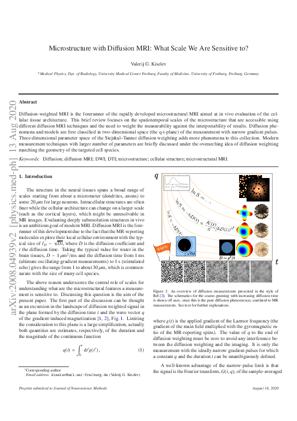 (PDF) Microstructure with diffusion MRI: what scale we are sensitive to?