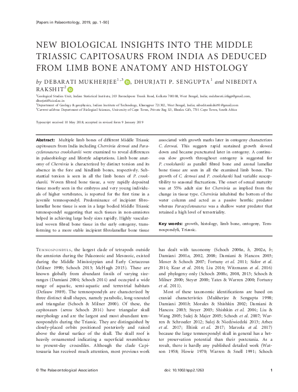 (PDF) New biological insights into the Middle Triassic capitosaurs from ...