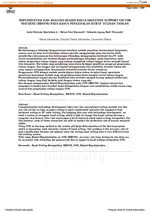 (PDF) Implementasi dan analisis Biased Regularization Support Vector Machine (BRSVM) pada kasus ...