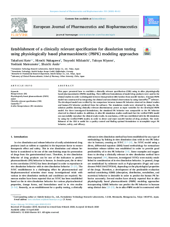 (PDF) Establishment of a clinically relevant specification for ...