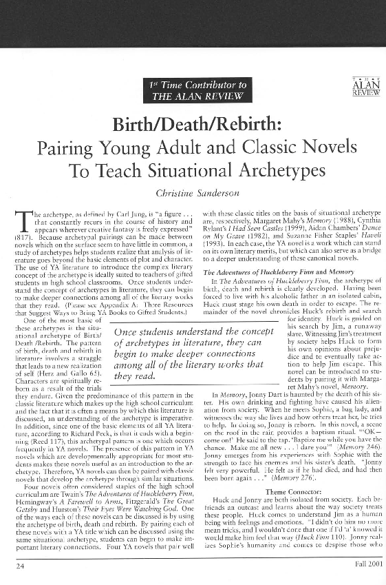 (PDF) Birth/Death/Rebirth: Pairing Young Adult and Classic Novels To ...