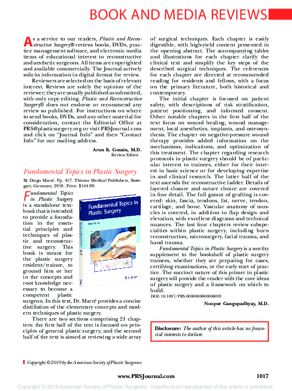 (PDF) Fundamental Topics in Plastic Surgery