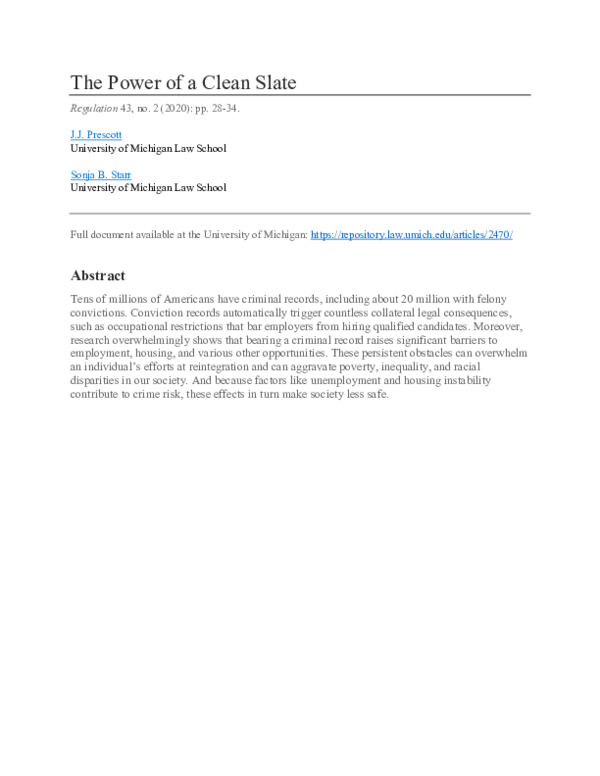 (PDF) The Power of a Clean Slate