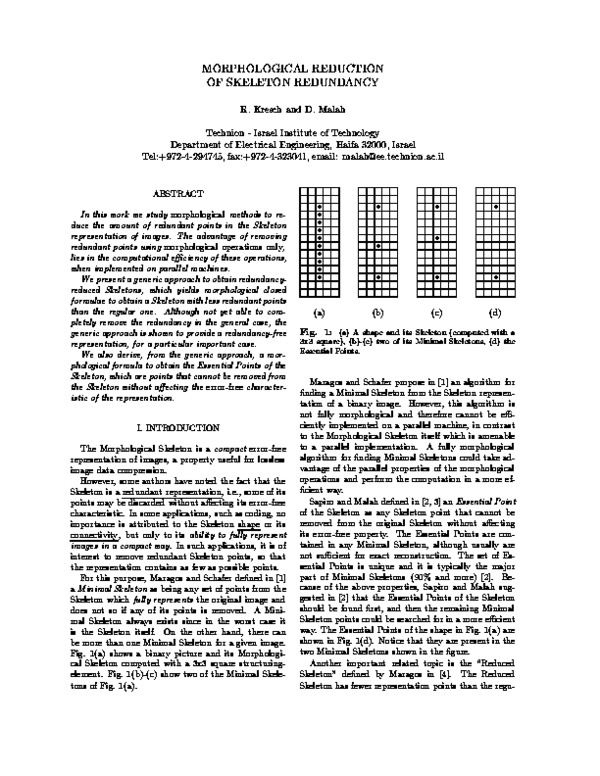 (PDF) Morphological reduction of skeleton redundancy | Renato Keshet - Academia.edu