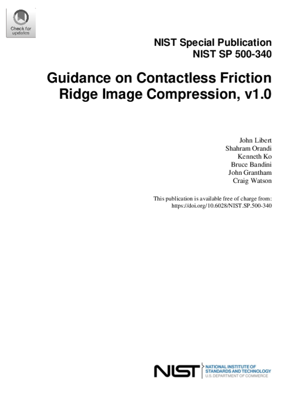(PDF) Guidance on Contactless Friction Ridge Image Compression